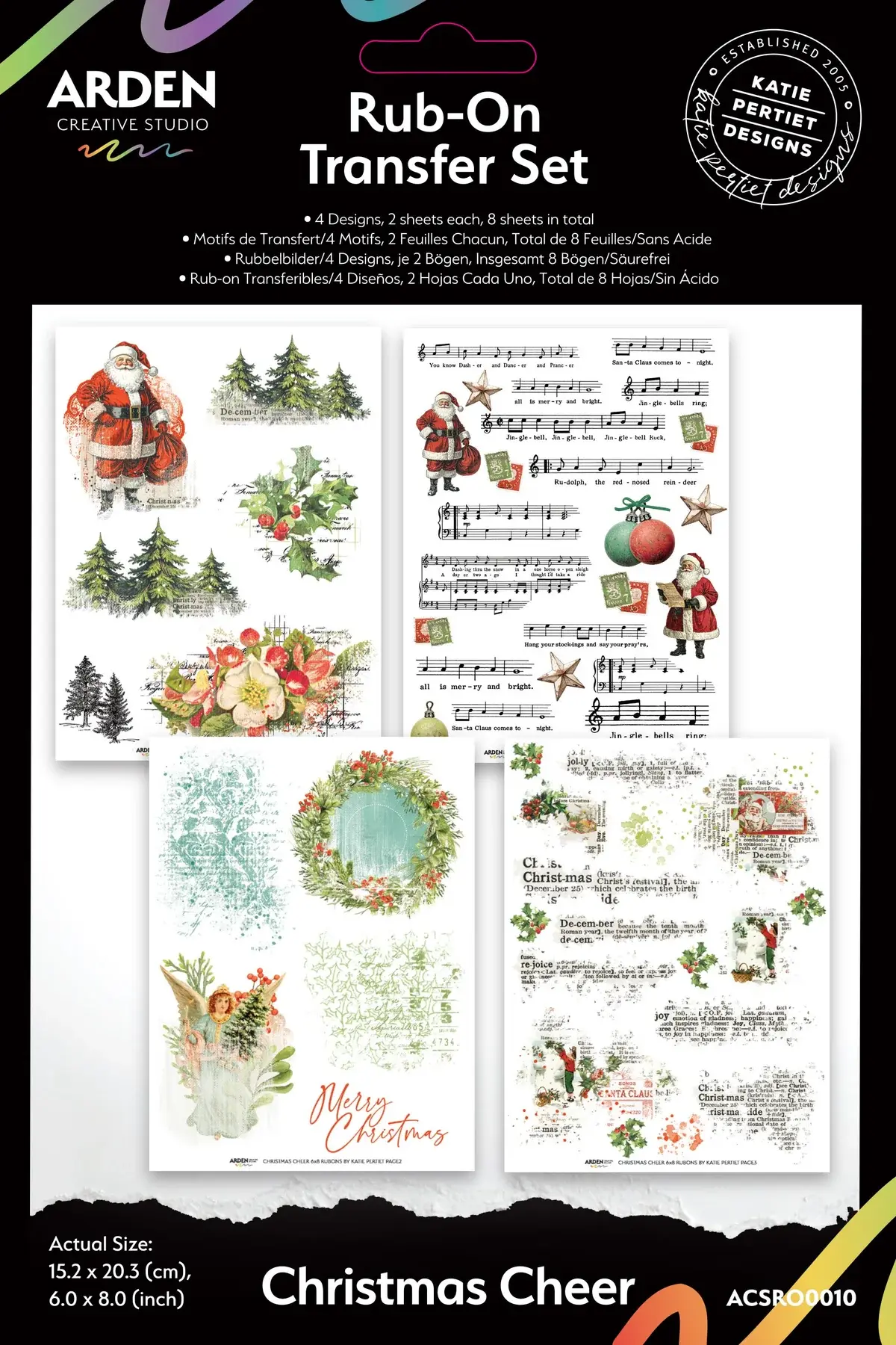 ARDEN CREATIVE STUDIO CHRISTMAS CHEER 6x8 RUB-ONS - Scrapbook Centrale
