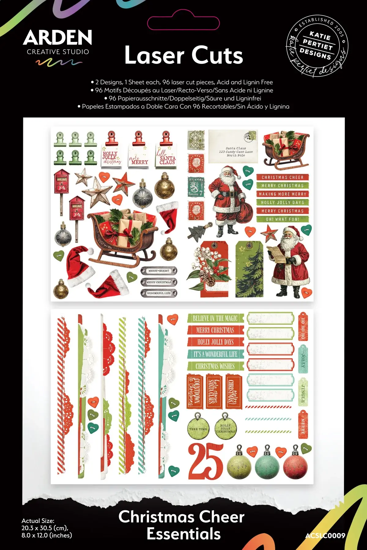 ARDEN CREATIVE STUDIO CHRISTMAS CHEER 8x12 LASER CUTS - Scrapbook Centrale