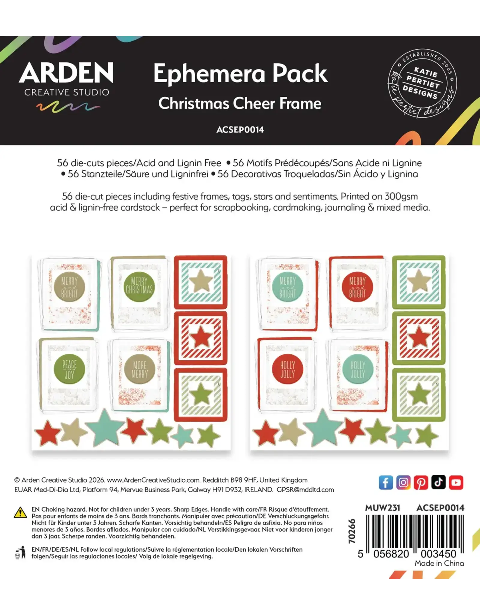 ARDEN CREATIVE STUDIO CHRISTMAS CHEER FRAME EPHEMERA DIE-CUTS ...
