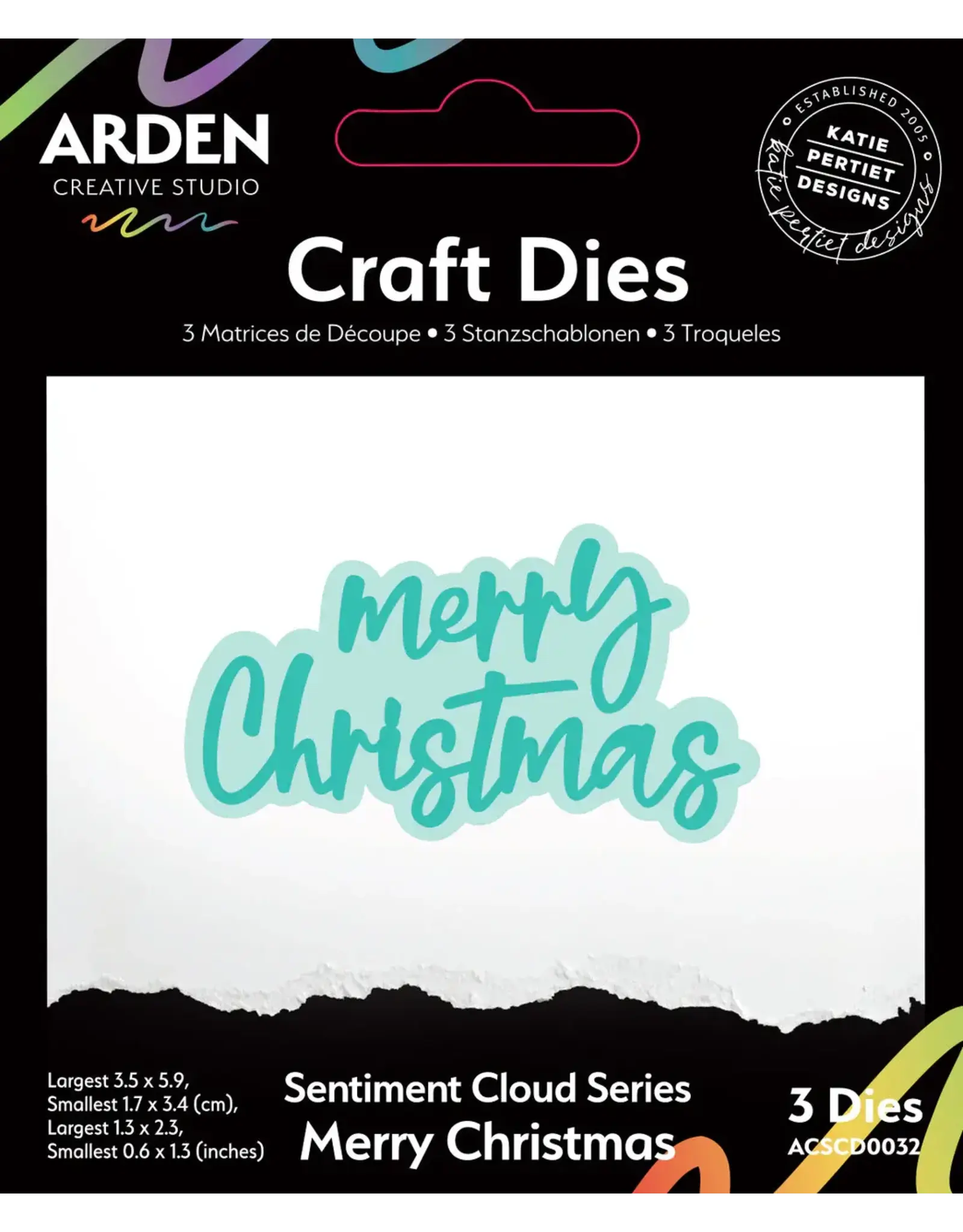 ARDEN CREATIVE STUDIO SENTIMENT CLOUD SERIES MERRY CHRISTMAS DIE SET ...