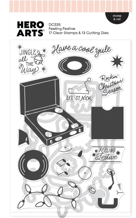 HERO ARTS FEELING FESTIVE CLEAR STAMP SET - Scrapbook Centrale