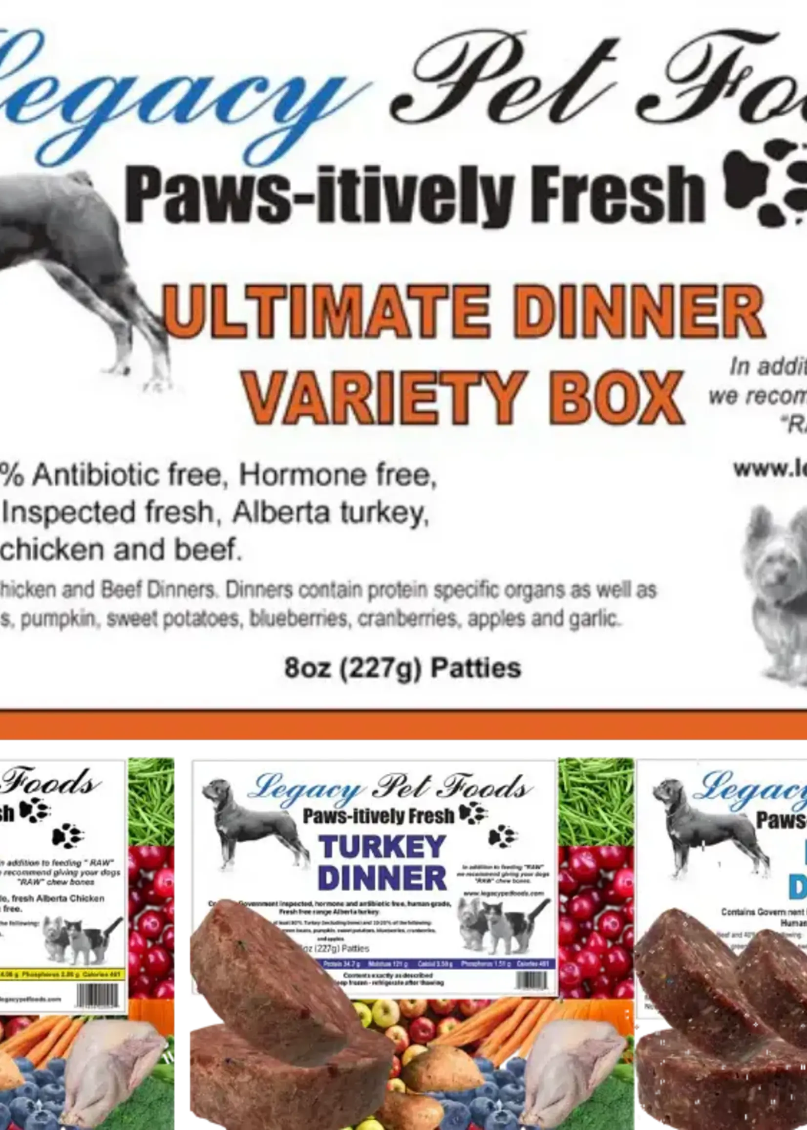 Legacy Ultimate Variety Box 25lb (Beef, Chicken, Turkey) - Tracker's ...