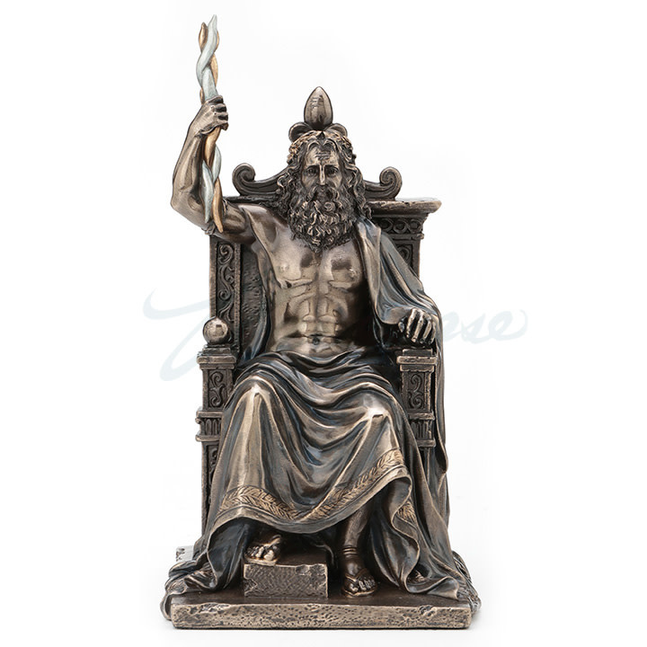 Zeus Holding Thunderbolt Sitting on Throne - Enchanted Shop Salem