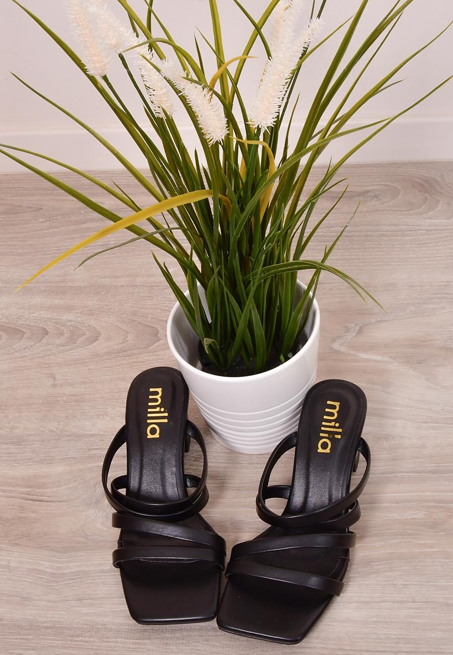 Strappy Square Tip Shoes with Chunky Heel - Harmonygirl.com