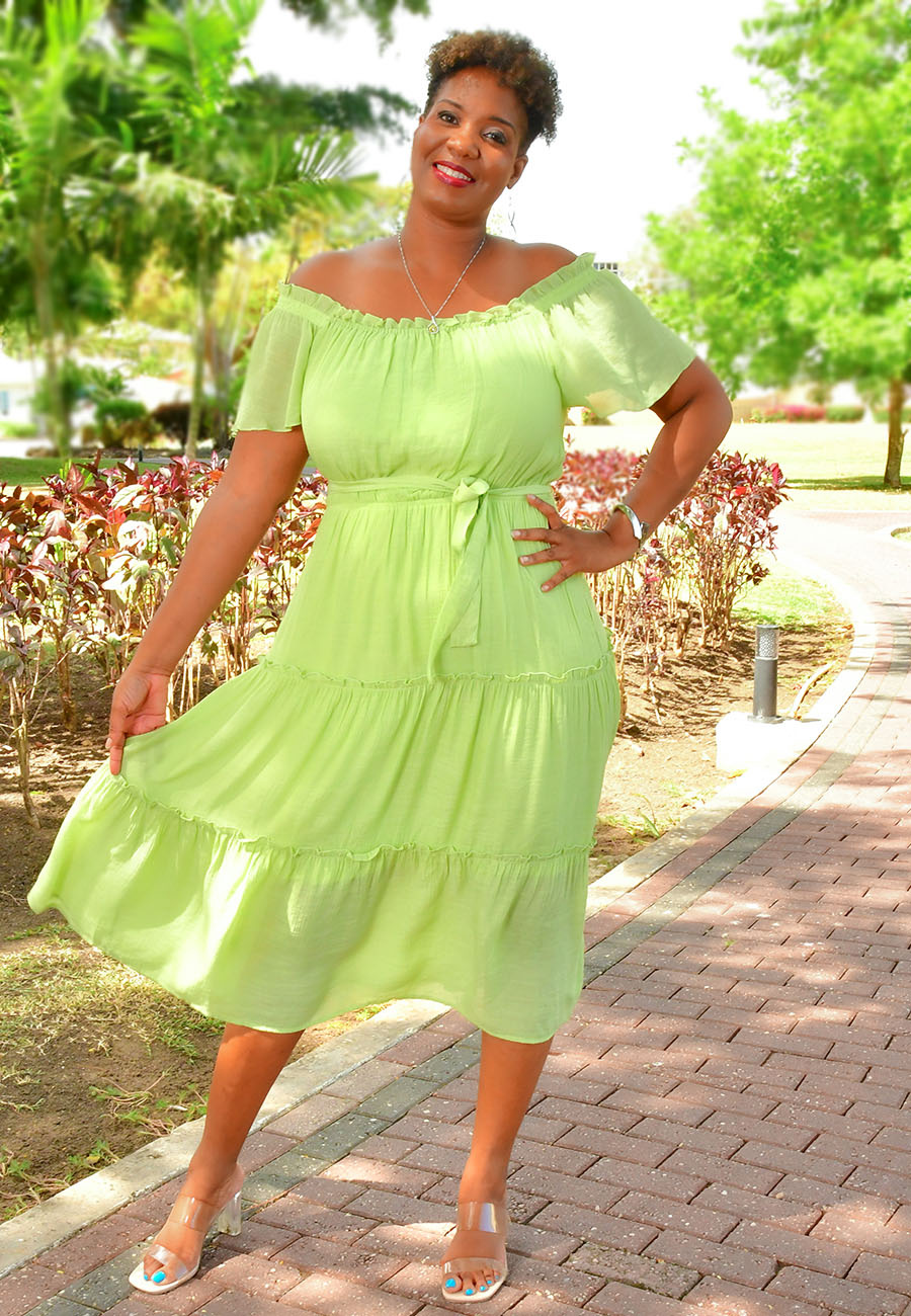 KALMA- Long Solid Dress with Band - Harmonygirl.com