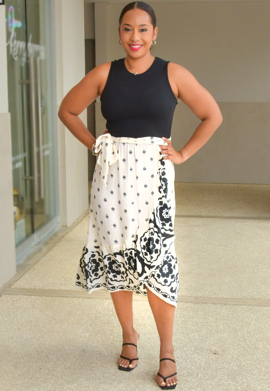 YERTU- Armhole Dress with Printed Bottom - Harmonygirl.com