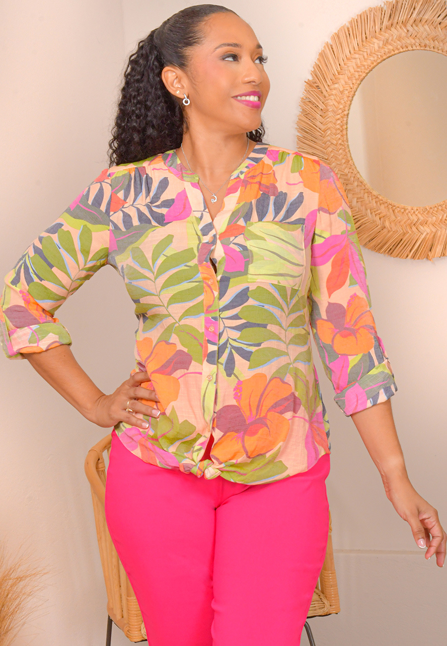 VARESH- Floral Button Down Top - Harmonygirl.com