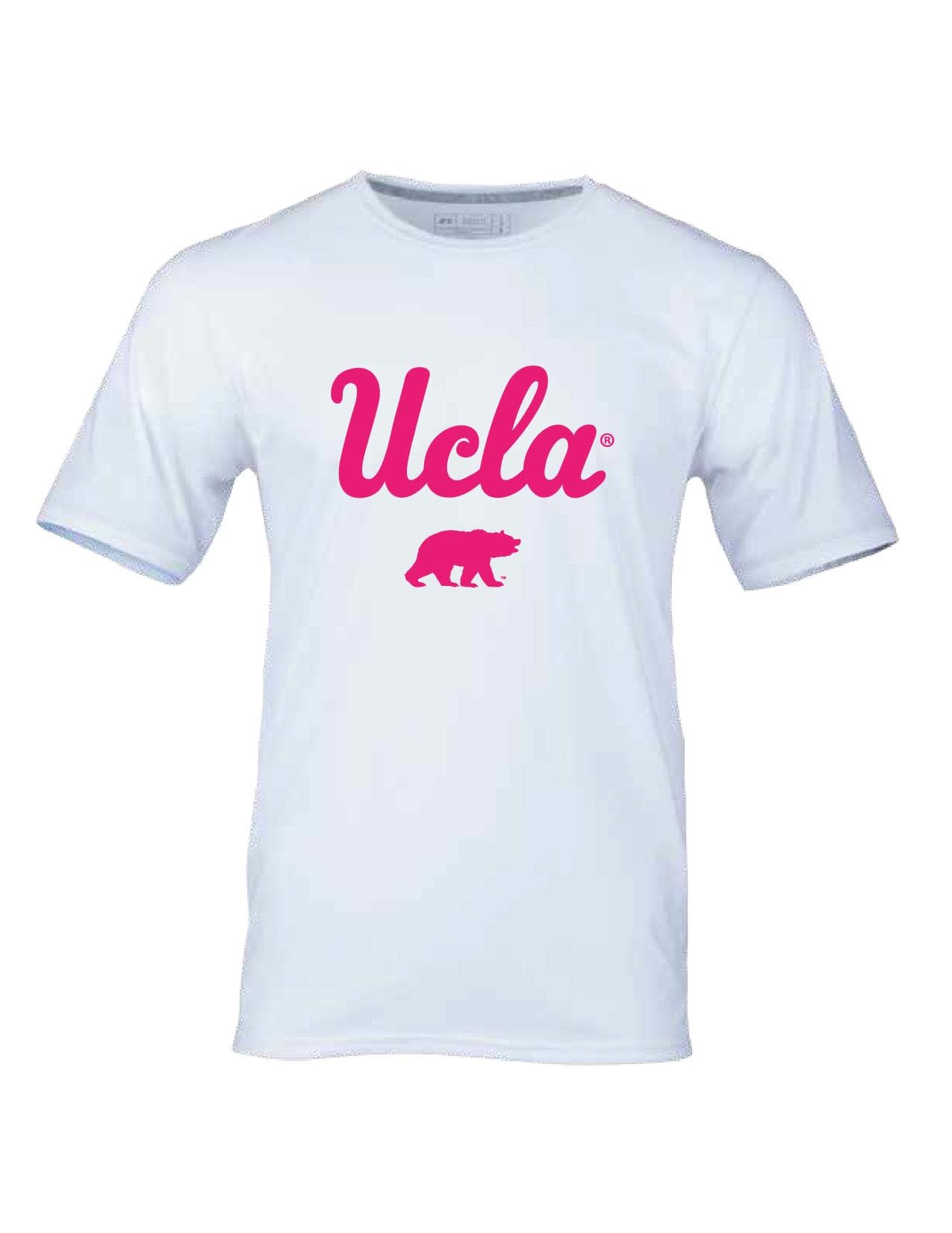 Girls Essential Tee Ucla Script over Cali Bear - White - Campus Store