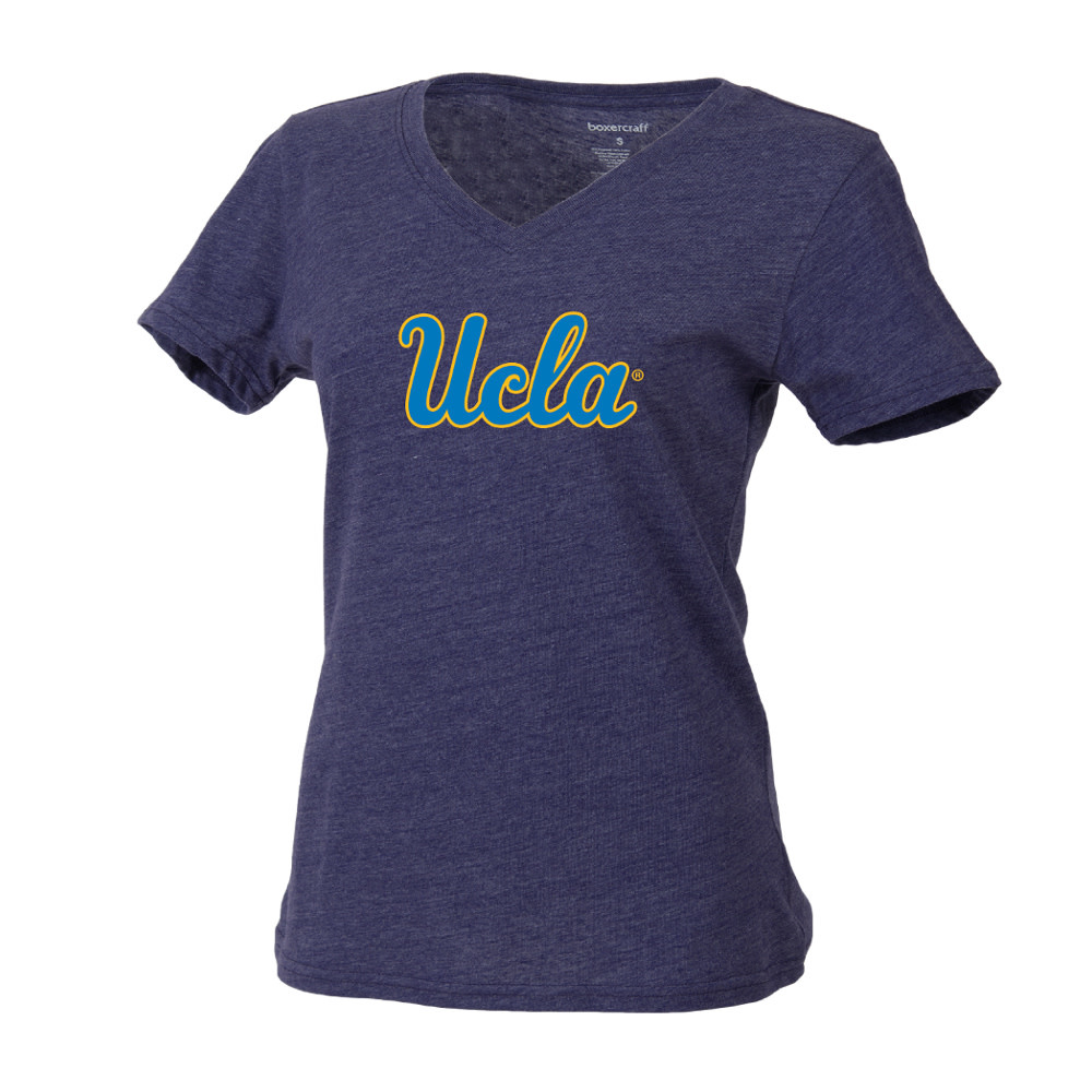 UCLA Girls Relaxed V neck Navy Tee - Campus Store