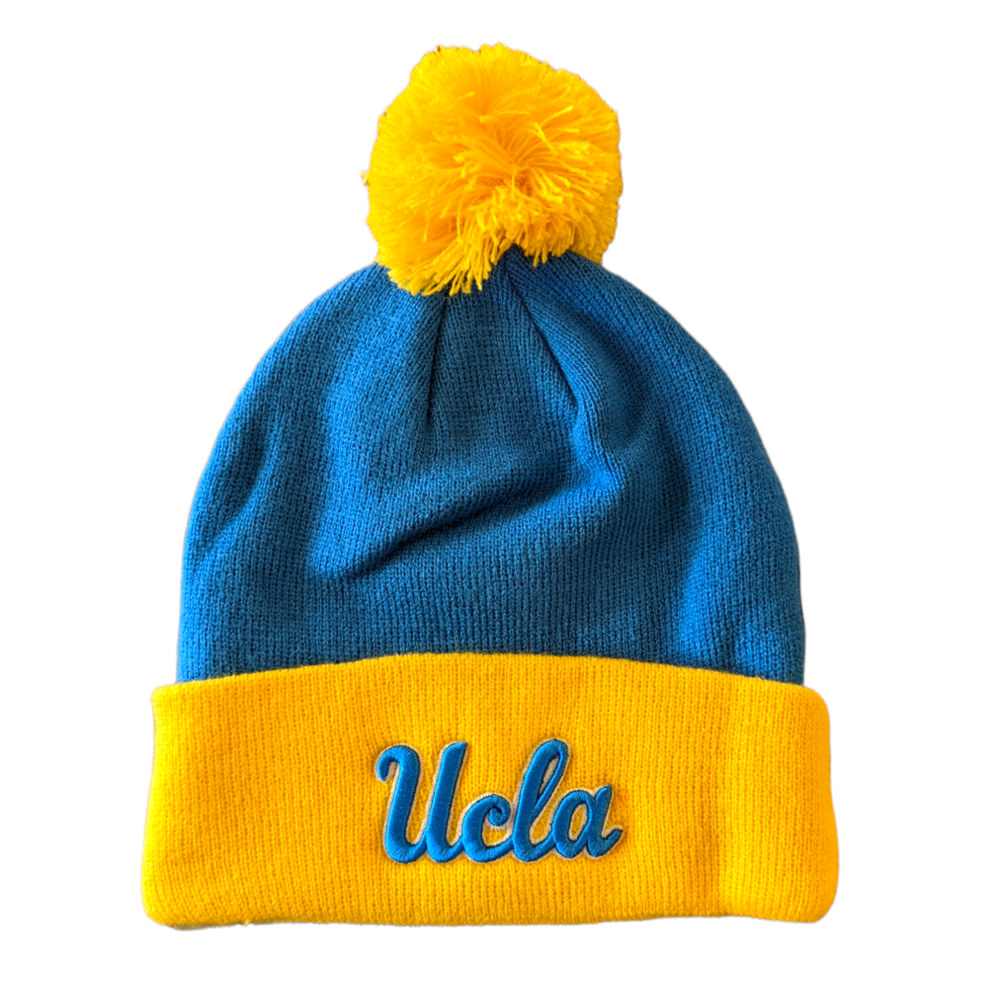UCLA Blue Scipt Pom Cuffed Knit Team Color - Campus Store