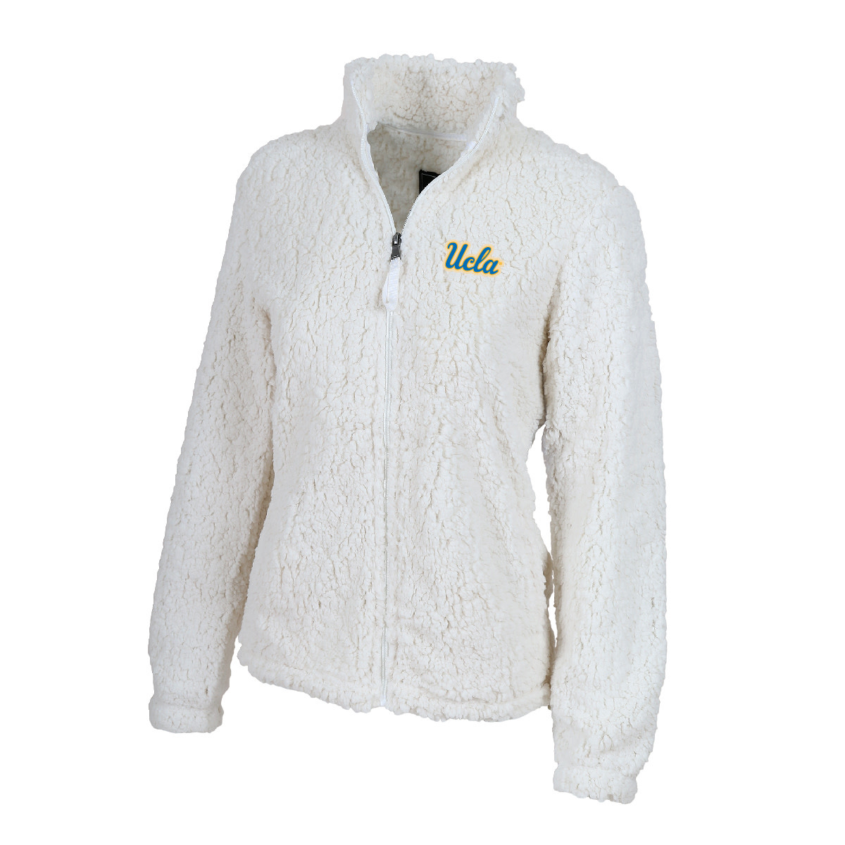 UCLA Ladies Full Zip Sherpa Jacket Natural - Campus Store
