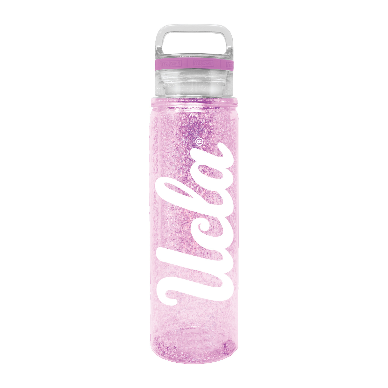 UCLA Script Purple Glitter 20 oz Bottle - Campus Store