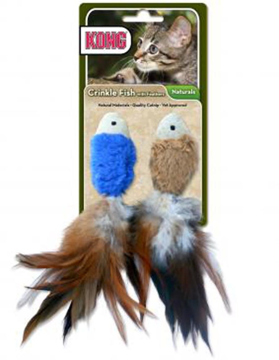 KONG COMPANY Kong Cat Toy Natural Crinkle Fish - Wagon Wheel
