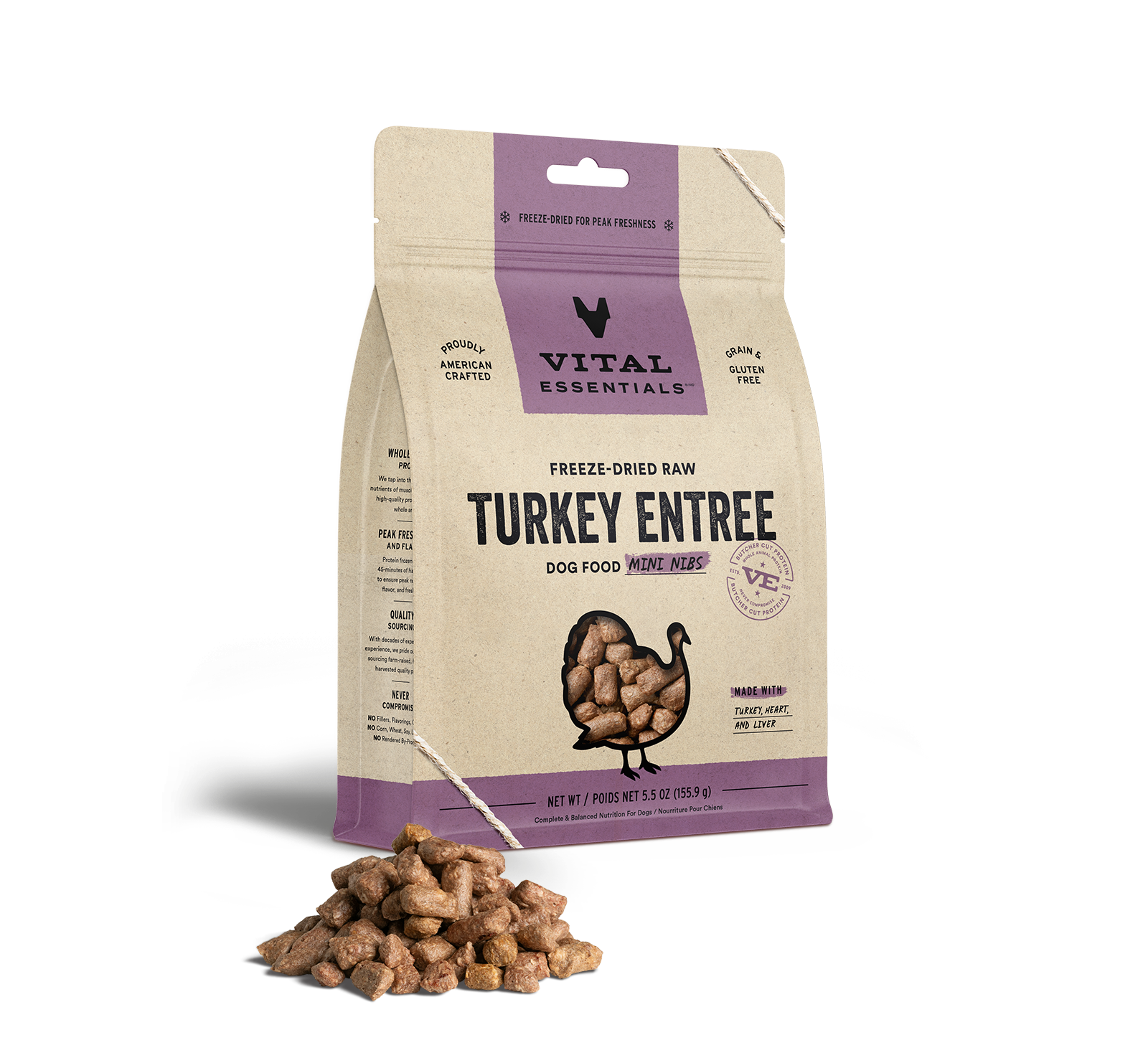 Vital Essentials Turkey Freeze-Dried Mini Nibs - Dog - Molly's Healthy ...