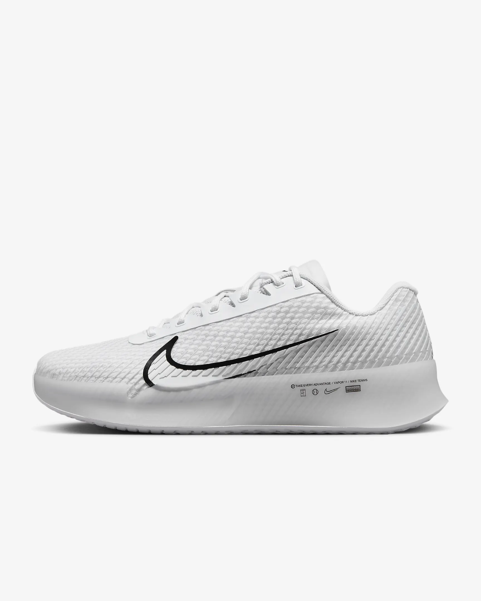 Women's Nike Zoom Vapor 11 HC, White/Black-Summit White Women's Nike Zoom Vapor 11 HC, White/Black-Summit White
