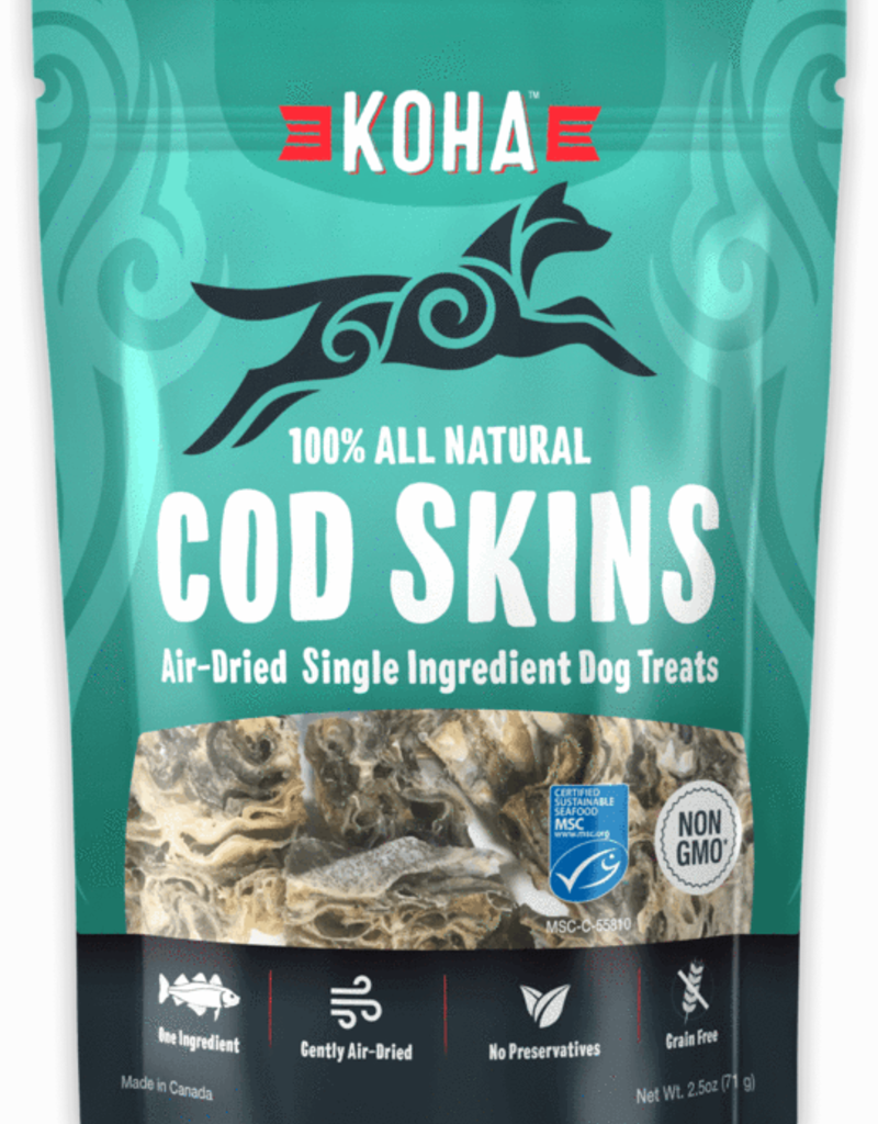 KOHA Air-Dried Cod Skins Treats 2.5oz Dog - St Petersbark, LLC