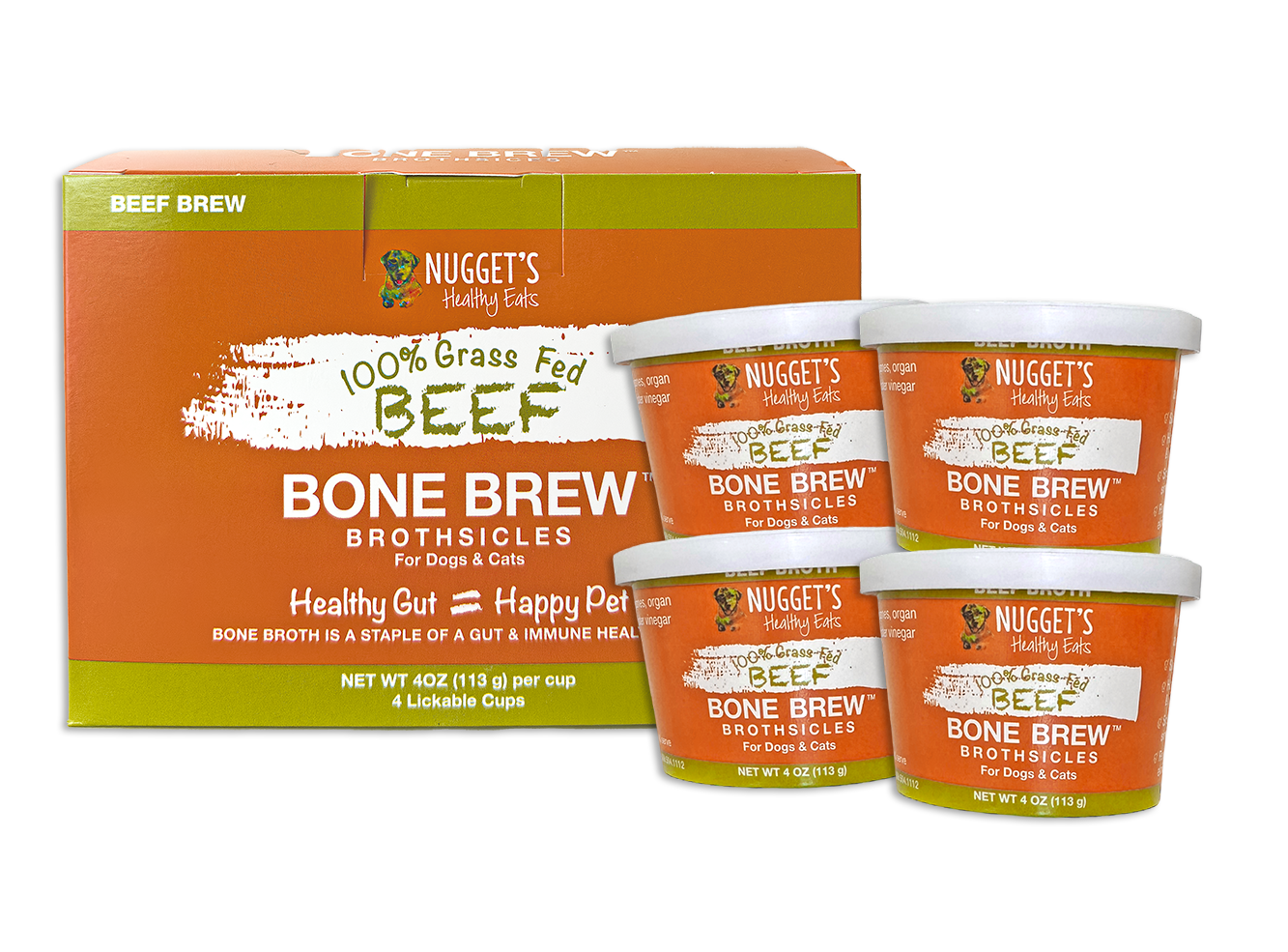 NUGGET'S Frozen Bone Brew Brothsicles Beef - St Petersbark