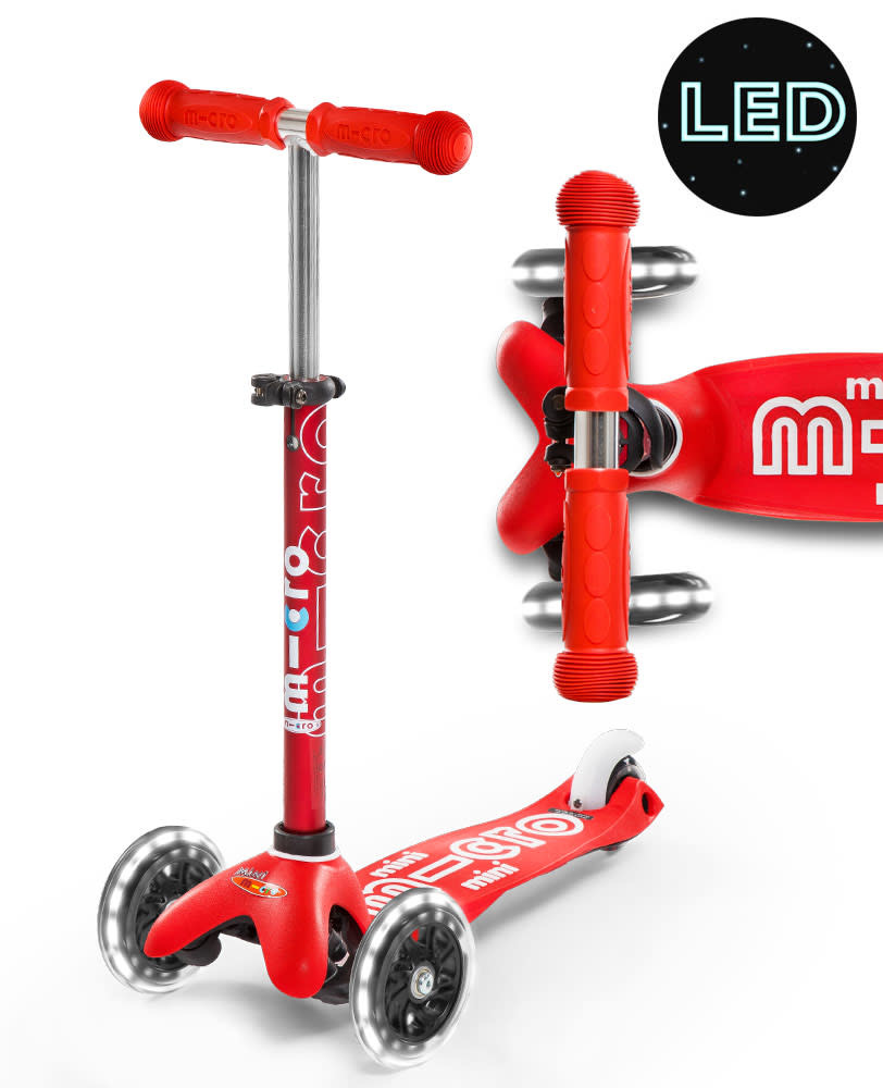 Micro Micro Mini Red Deluxe Led Wheels - The Bike Place