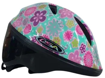 CSA Childrens Helmet - Blue/Pink Flowers - The Bike Place