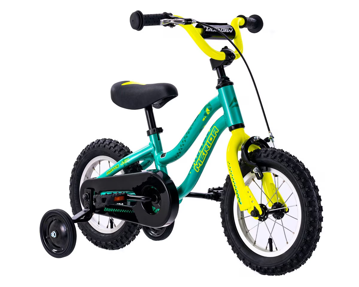 Merida Matts J12 Kids Bike Silk Teal/Yellow - The Bike Place