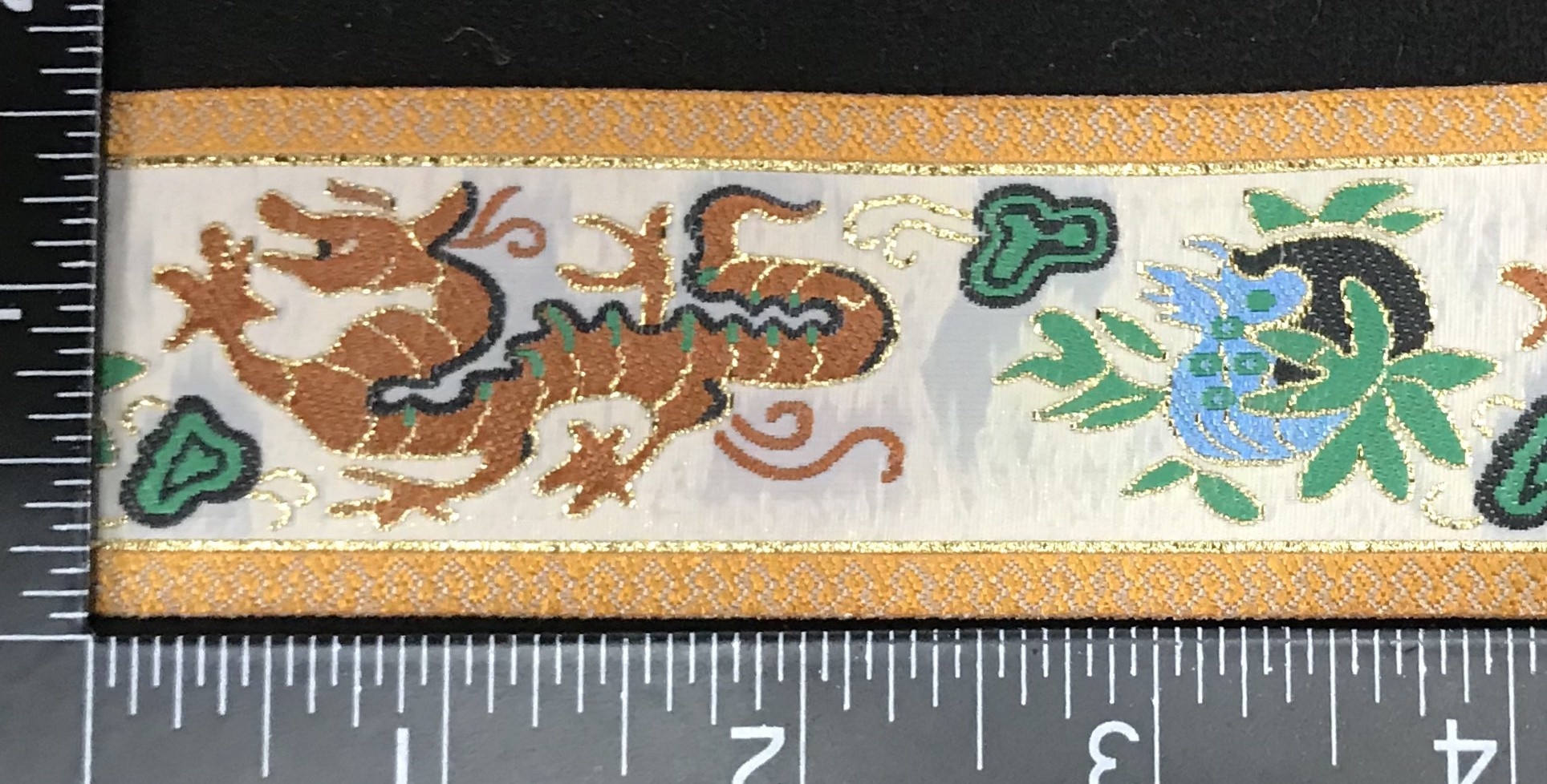 Dragon Garment Trim - Brown& Gold w/ Green& Blue Accent, Curry Edges ...