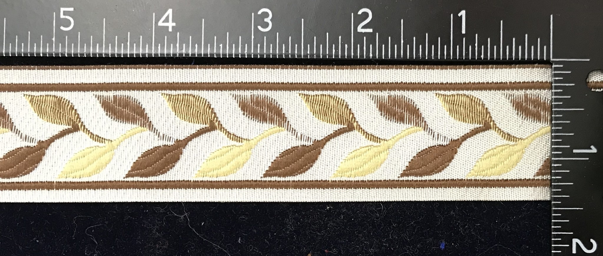 Leafy Vine Trim Narrow - Browns and Tan on Cream - Cloak & Dagger Creations