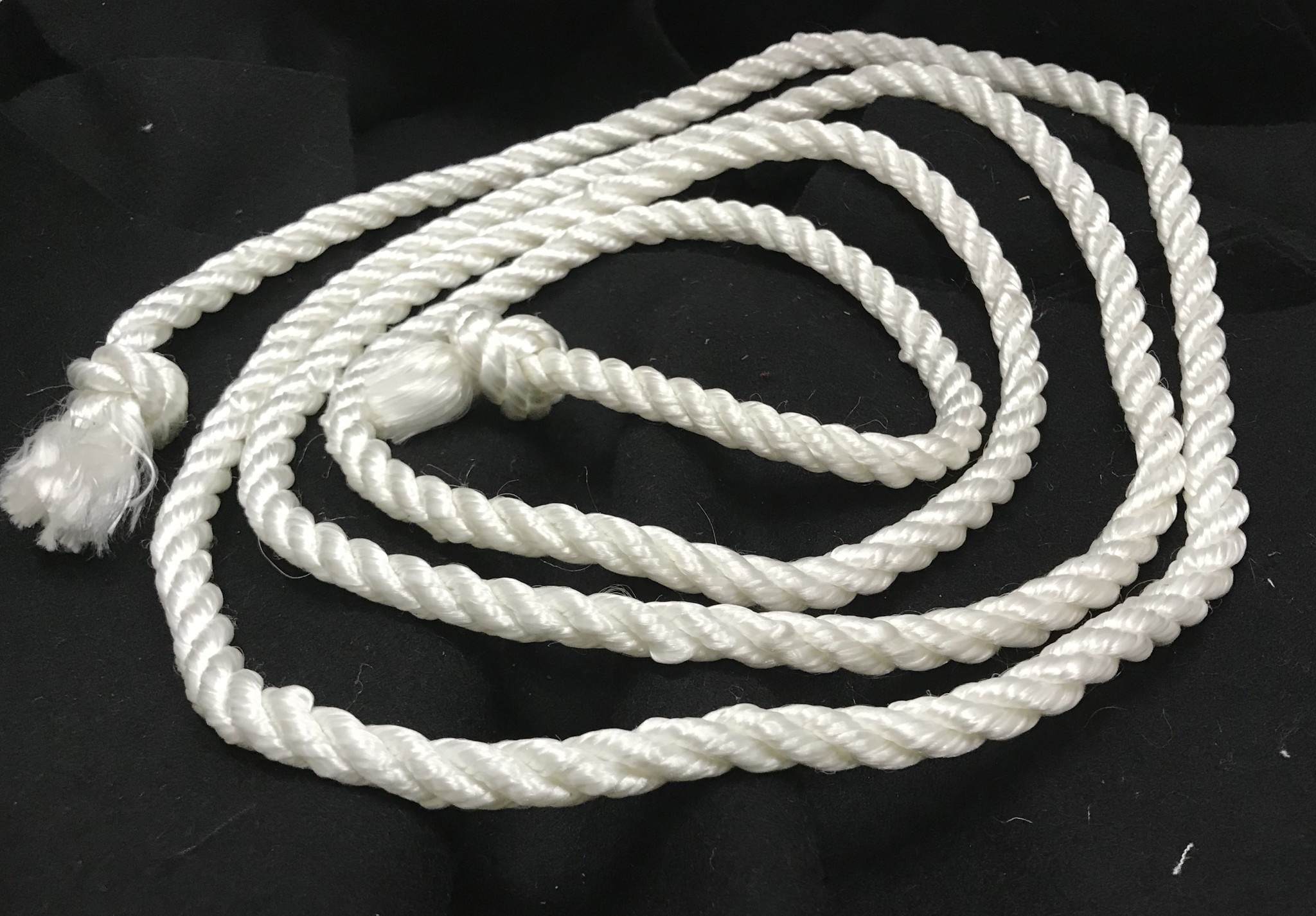 White Rope Belt, Single Wear Single Knot, Large - Cloak & Dagger Creations