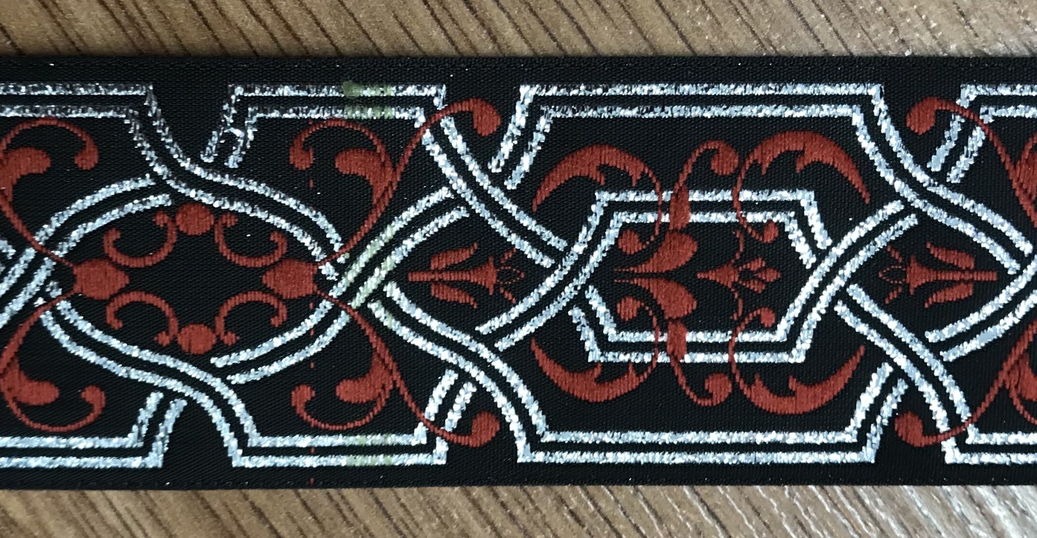 Trellis Silver w/ Red Flourish - Wide - Cloak & Dagger Creations