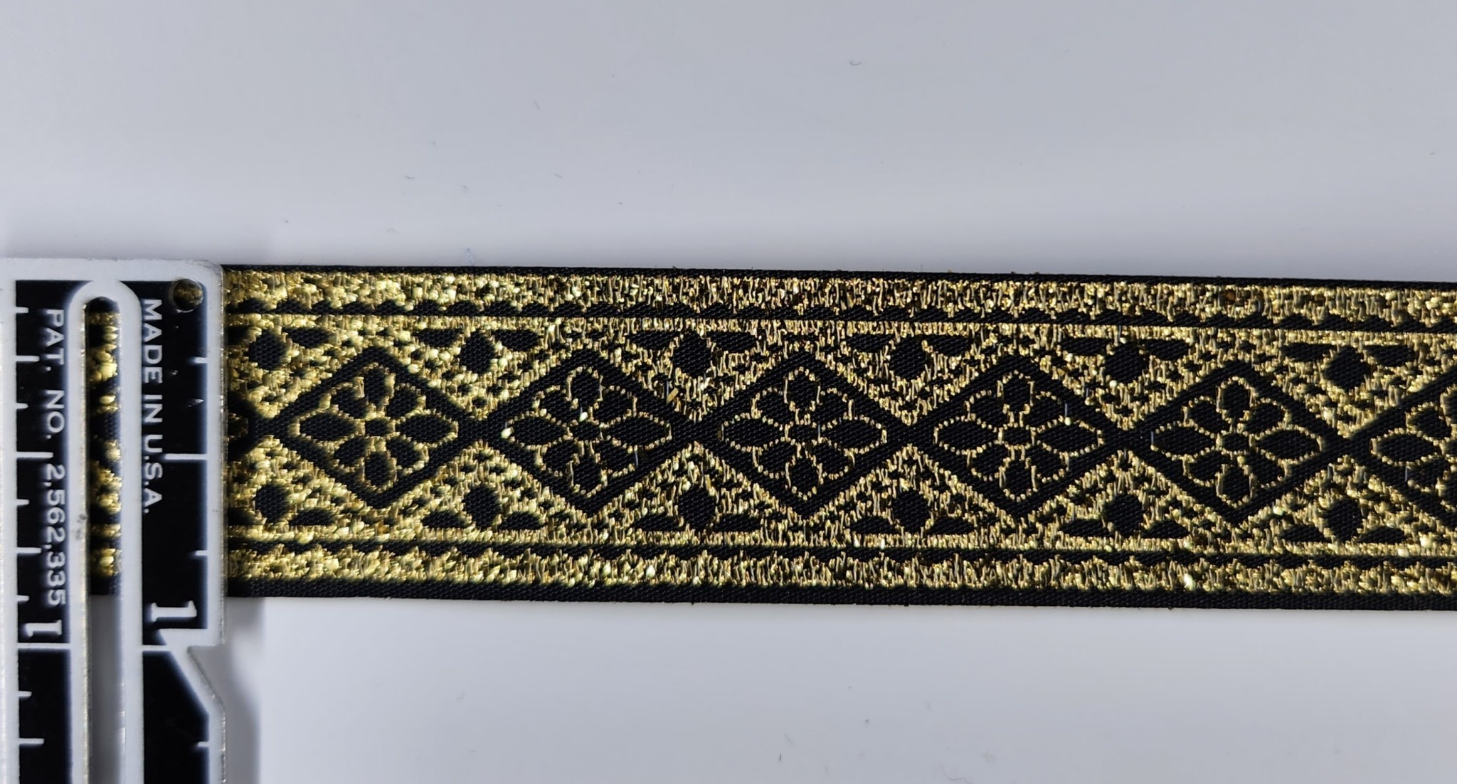 Floral Diamonds Trim, Gold/Black (Reversible!) - Cloak & Dagger Creations