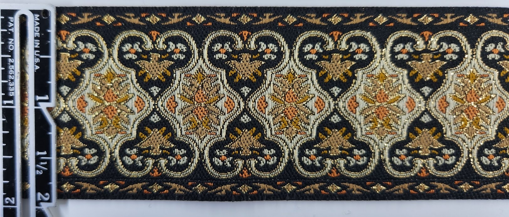 Hearts & Diamonds Trim, Gold/Black - Wide - Cloak & Dagger Creations