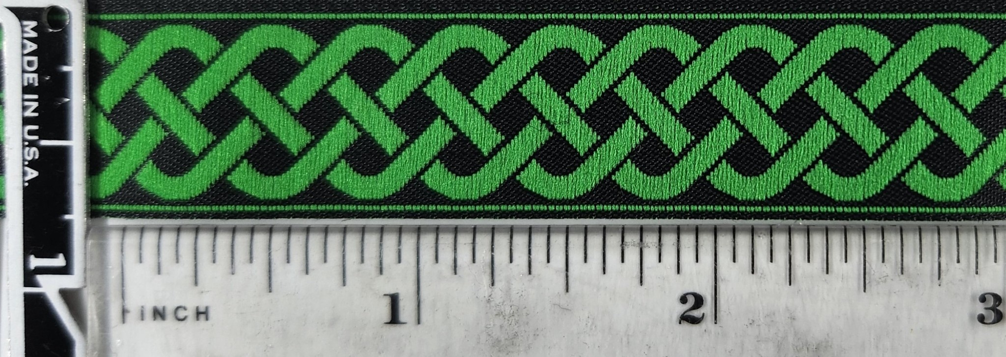 3 Strand Celtic Braid Trim, Green on Black - Medium - Cloak & Dagger ...