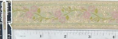 Floral Scroll Trim, Pink/Gold on Beige - Cloak & Dagger Creations