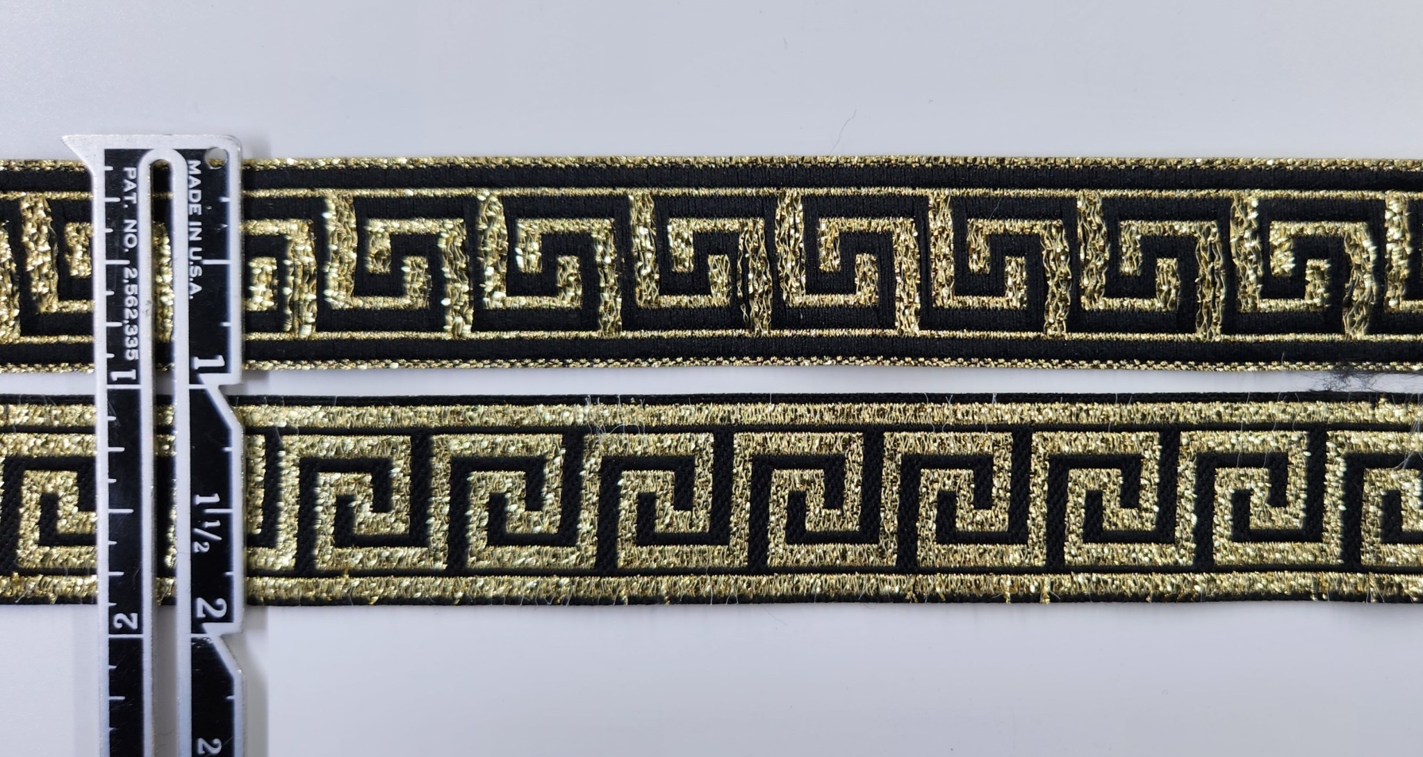 Greek Key Trim, Gold/Black - Narrow - Cloak & Dagger Creations