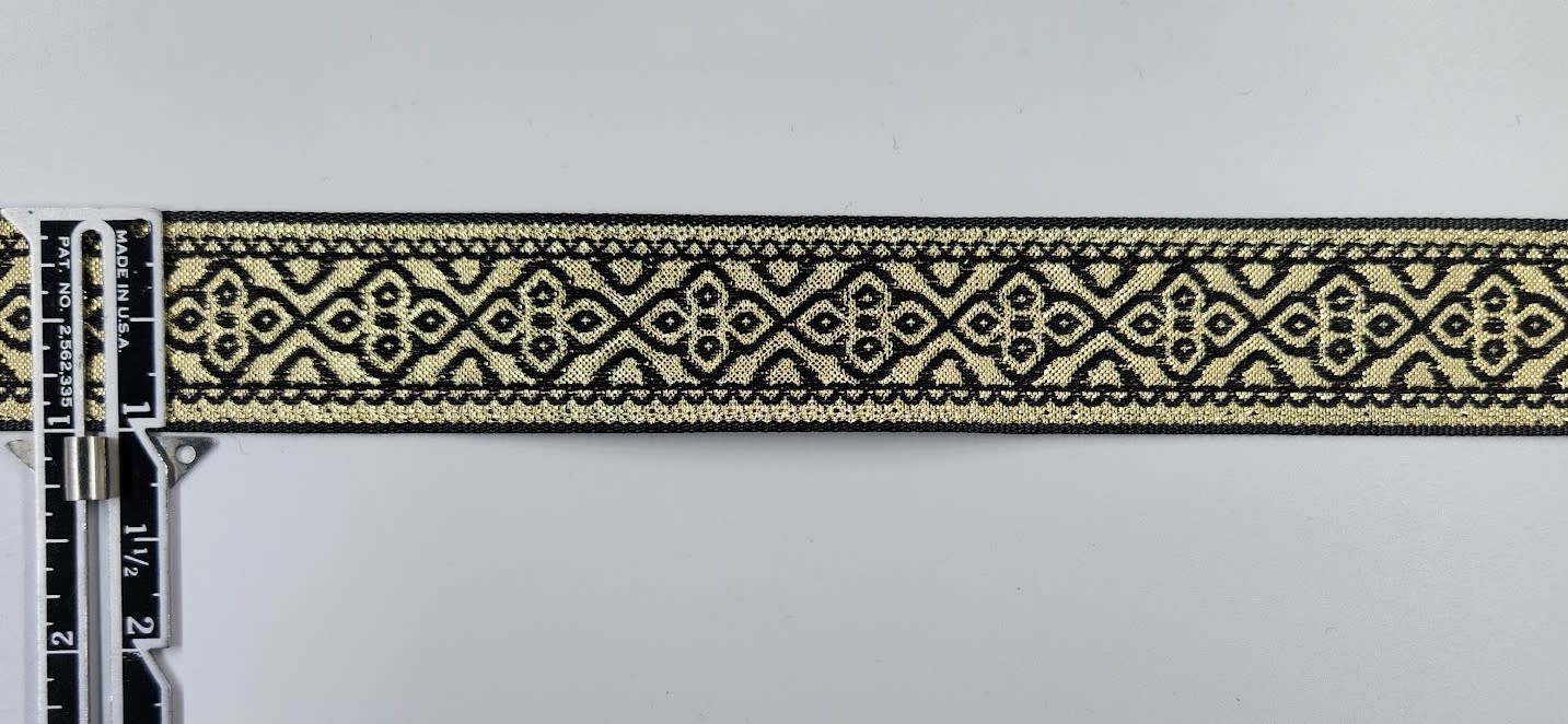 Clover Trim, Light Gold on Black - Cloak & Dagger Creations