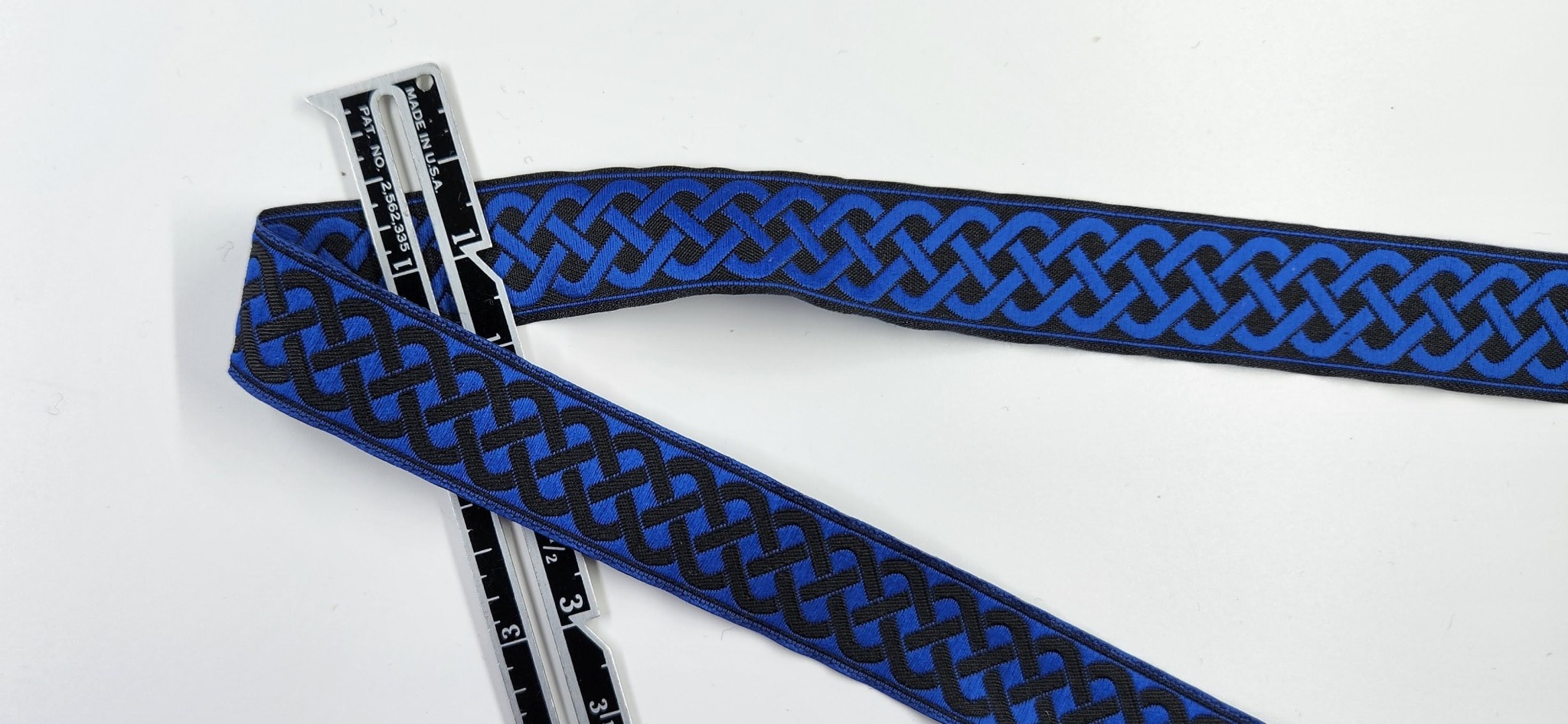 3 Strand Celtic Braid Trim, Blue on Black - Medium - Cloak & Dagger ...