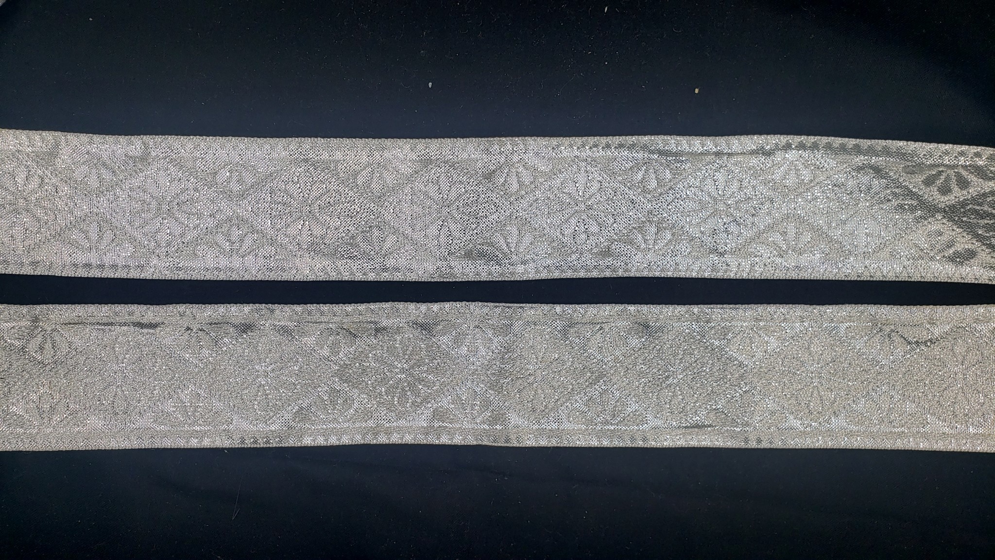 Floral Diamonds Trim, Wide, Silver/White (Reversible!) - Cloak & Dagger ...
