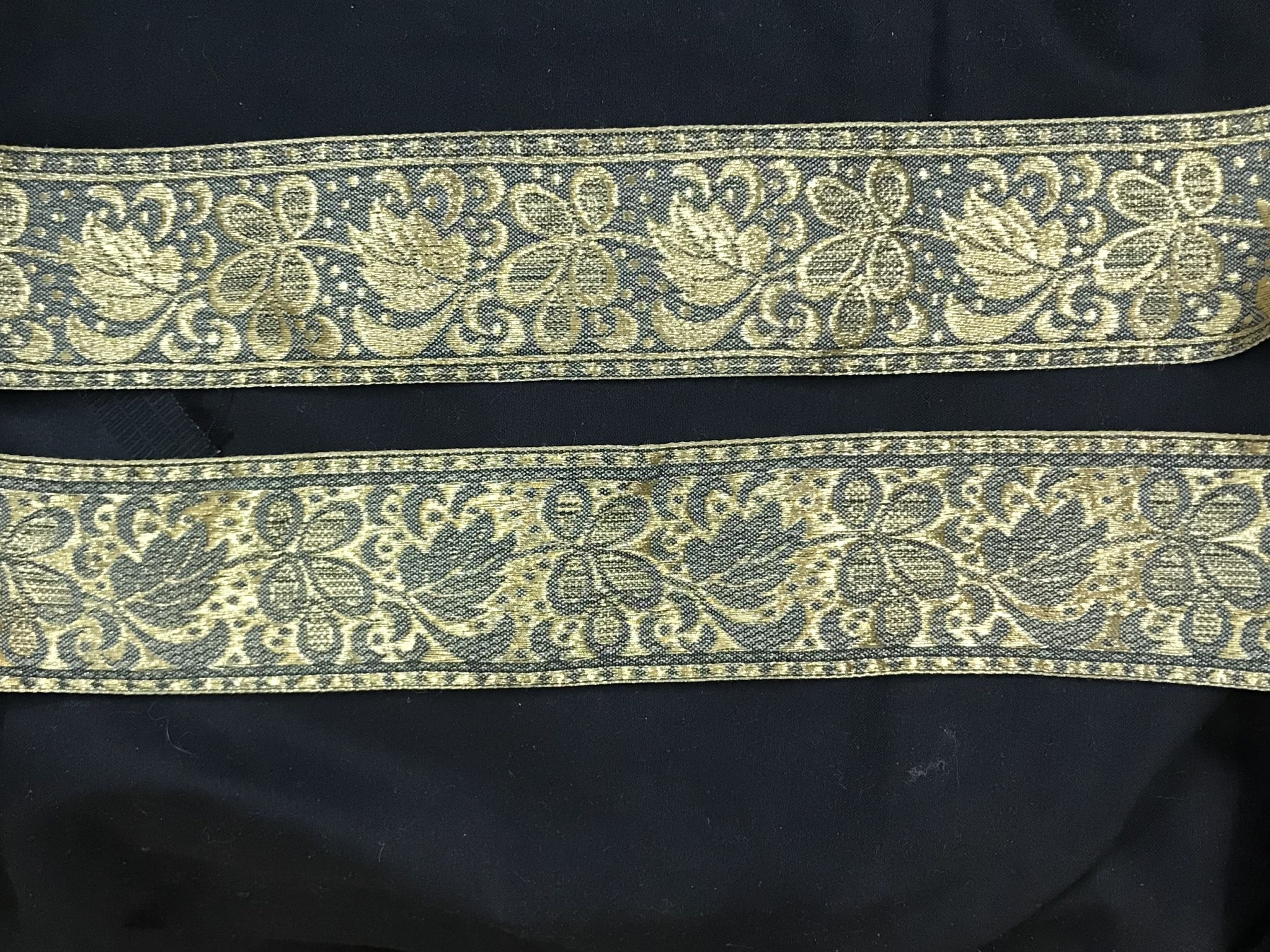 Germanic Vine Trim, Bronze on Grey, Reversible - Cloak & Dagger Creations