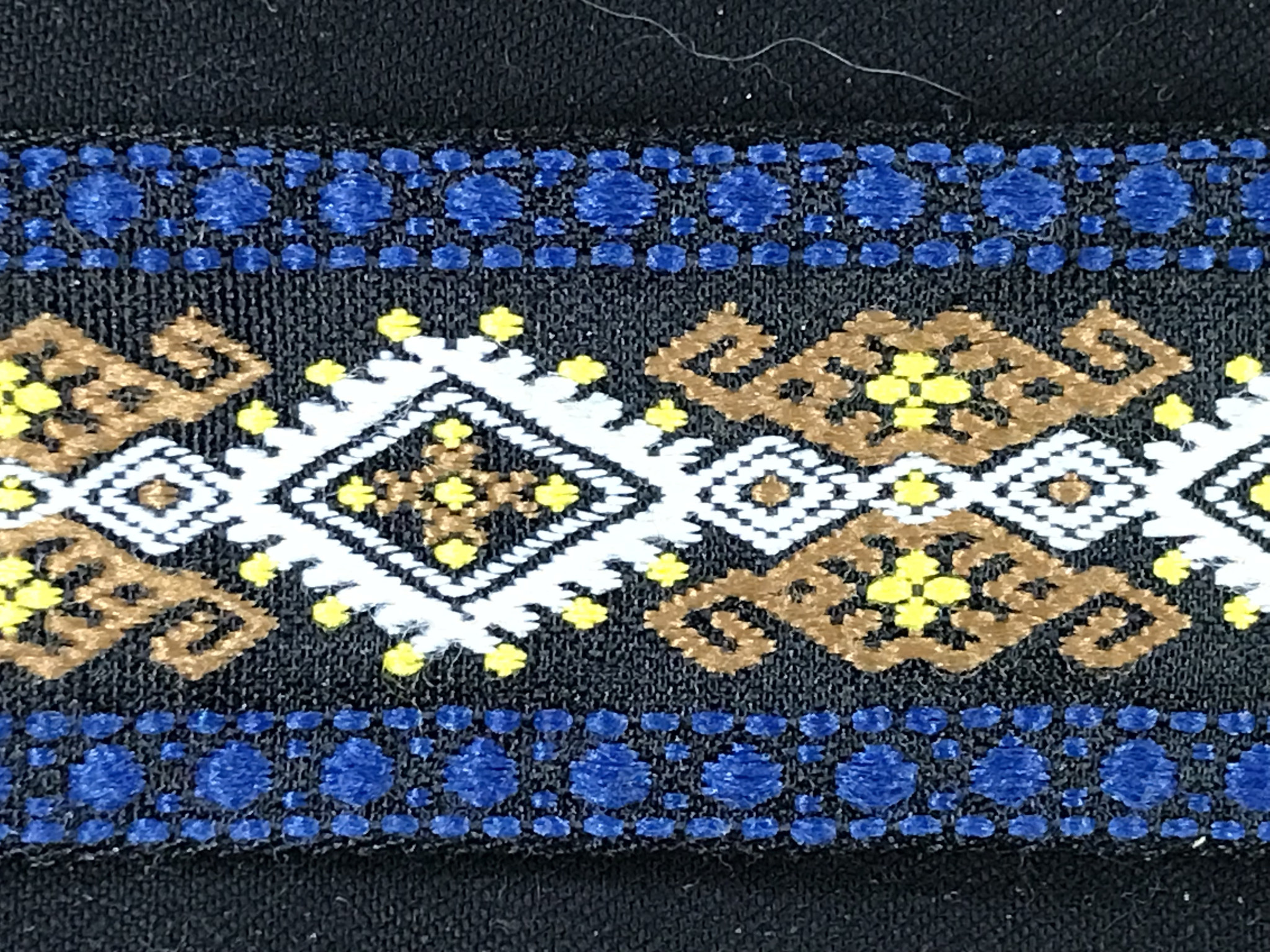 Bordered Diamonds - White, Amber and Dark Blue - Cloak & Dagger Creations