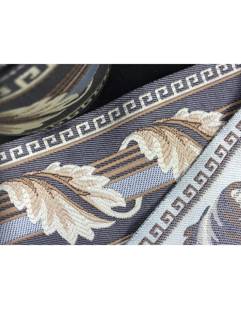 Greek Key Acanthus Wide Trim, Grey and Brown - Cloak & Dagger Creations
