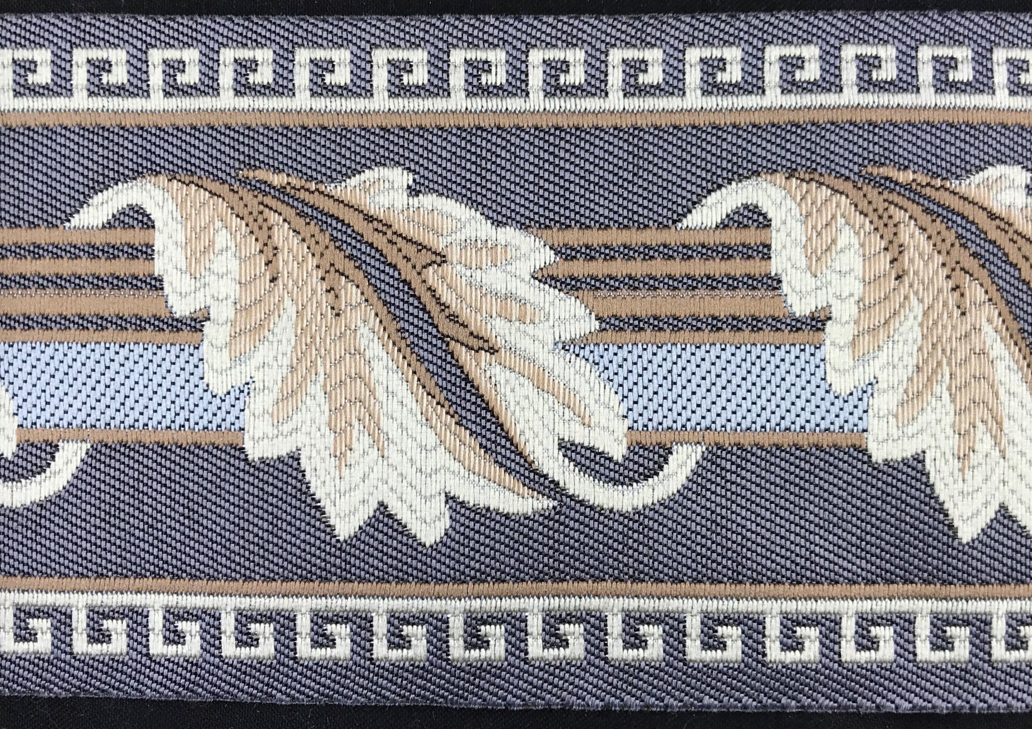 Greek Key Acanthus Wide Trim, Grey and Brown - Cloak & Dagger Creations
