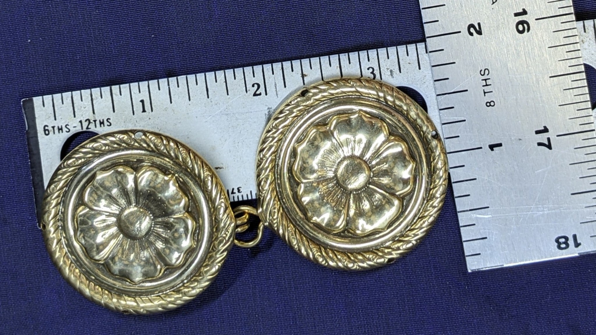 Tudor Rope Edge Cloak Clasp - Gold Tone Plated - Cloak & Dagger Creations