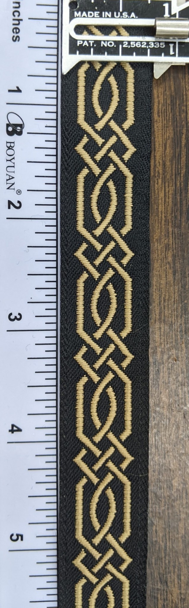 Angled Knotwork Trim Narrow - Golden Tan on Black - Cloak & Dagger ...