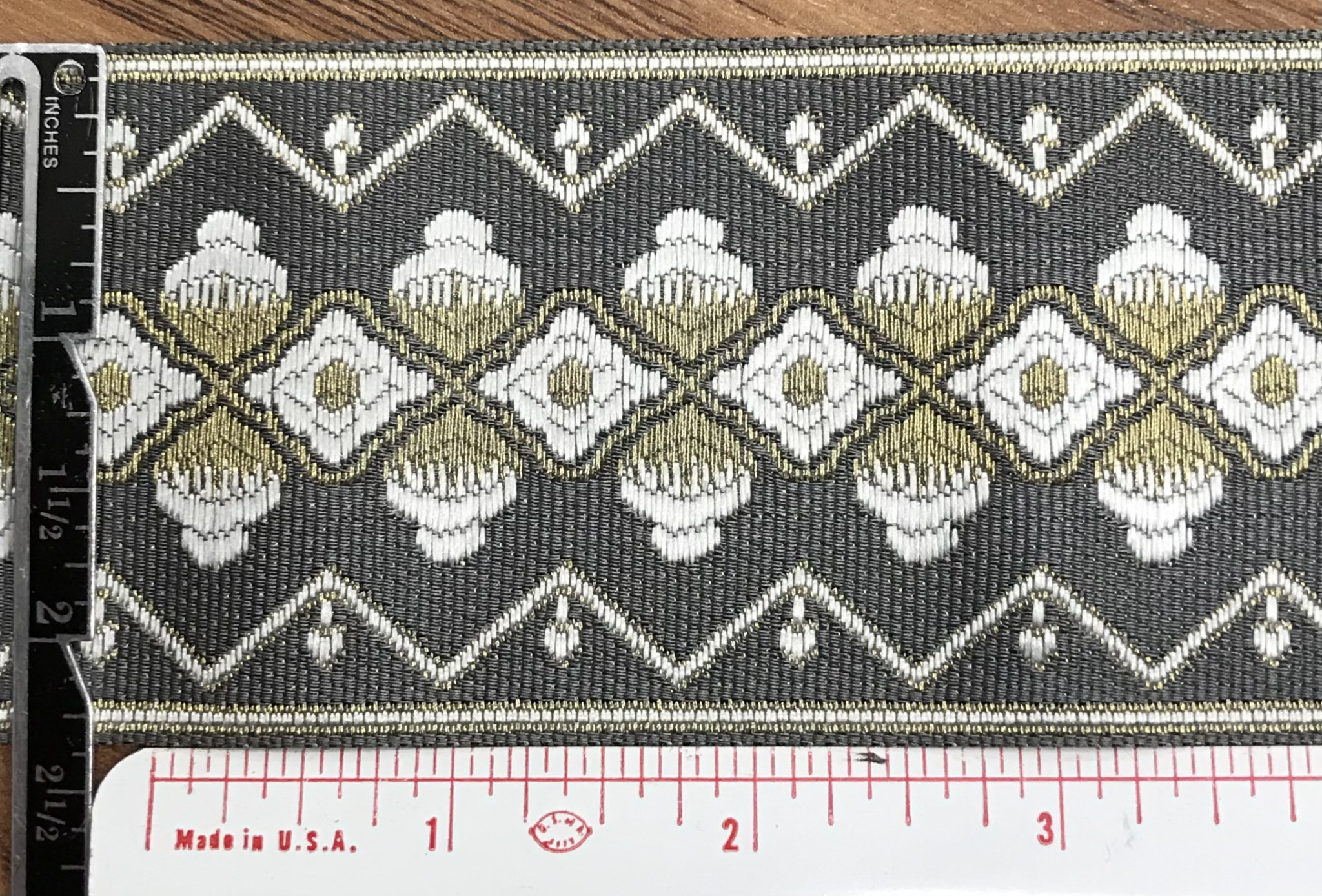 Clouds and Diamonds on Grey w/ Gold Accents Trim - Cloak & Dagger Creations