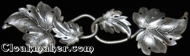 Ivy, Heart Leaves with J-Hook Cloak Clasp - Antique Silver Tone Plated ...