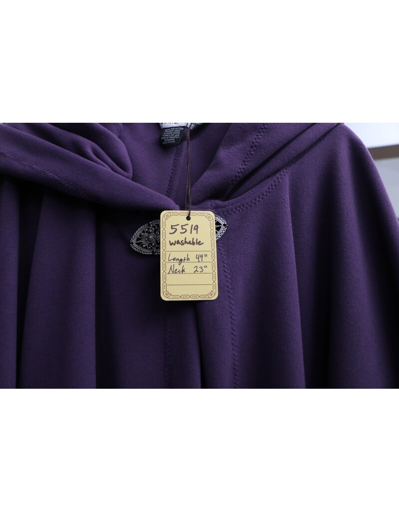 5519 - Washable Purple Fleece Full Circle Cloak - Cloak & Dagger Creations