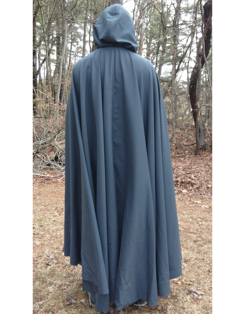 5629-Washable Slate Blue Cloak w/ Black Velvet Hood Lining & Celtic ...