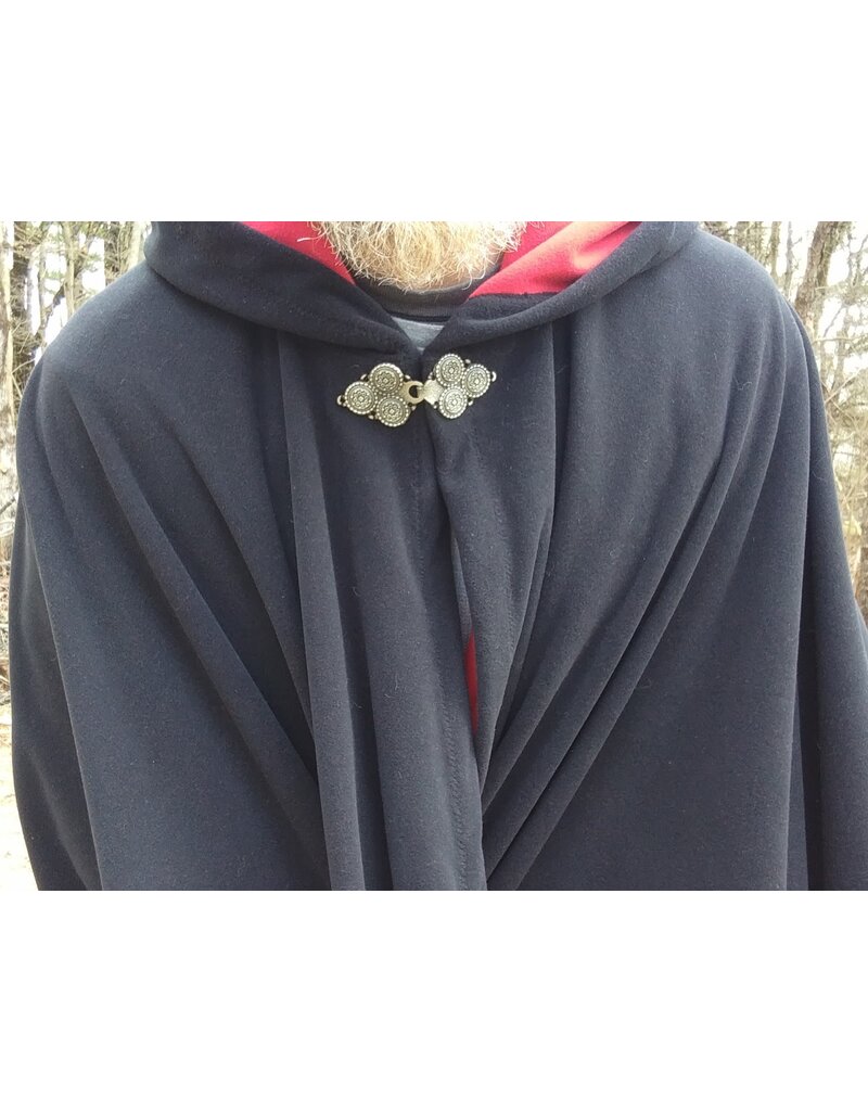 5630-Washable Double-Faced Black & Red Windpro Fleece Cloak w/ Triple ...