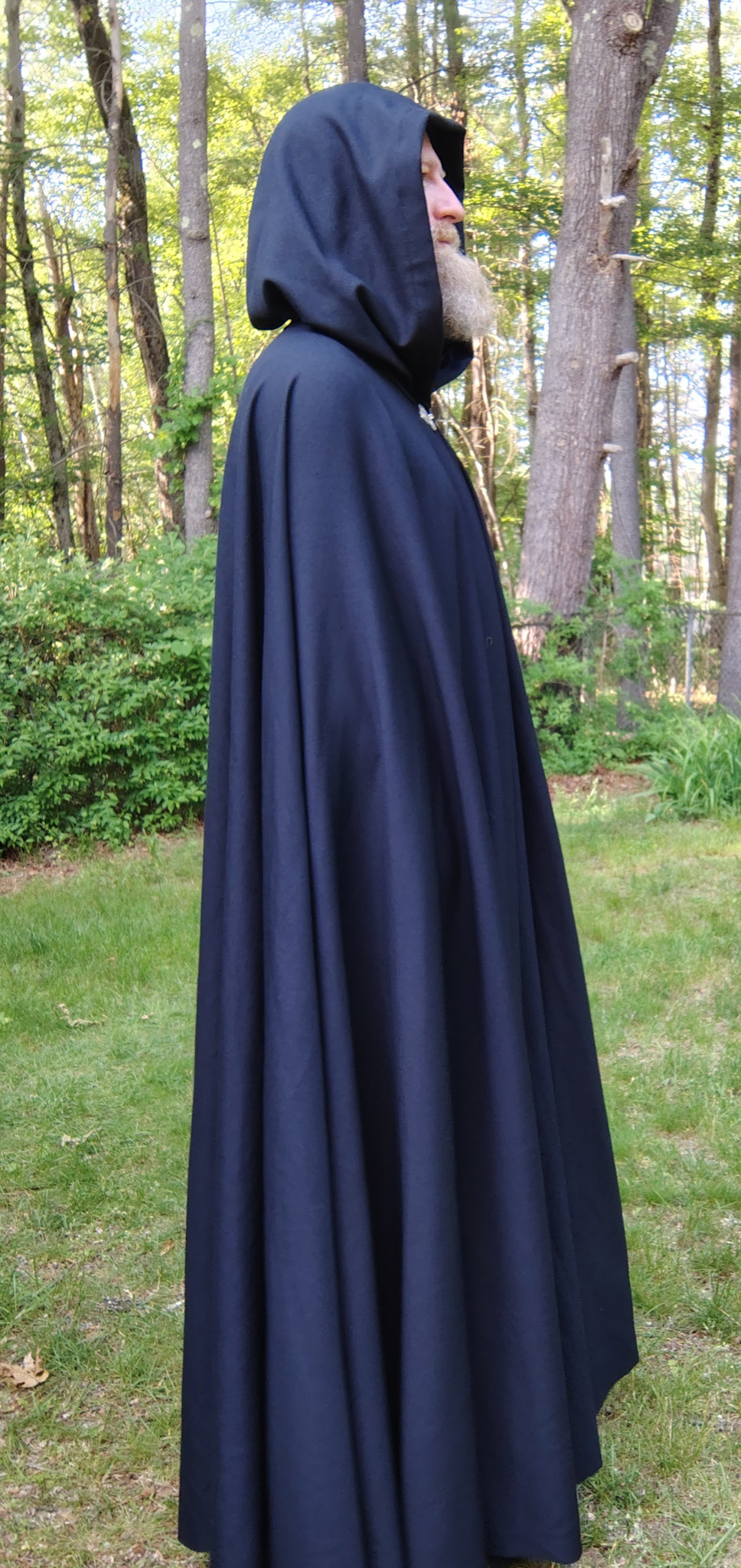 5720-Washable Navy Blue Wool Cloak w/ Navy Blue Hood Lining - Cloak ...