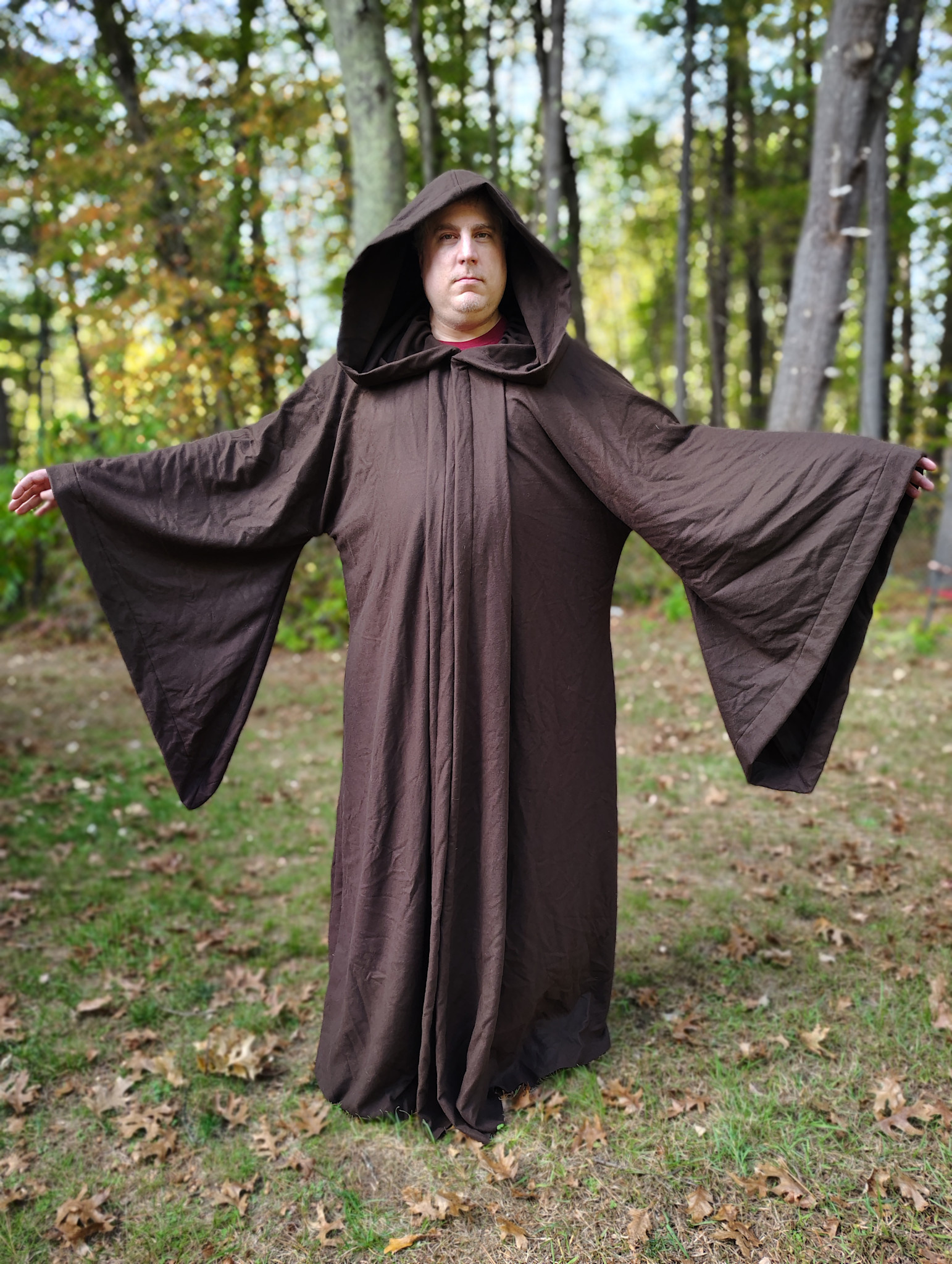 R565-Washable Brown Wool Blend Jedi Robe w/ Drop Sleeves - Cloak ...