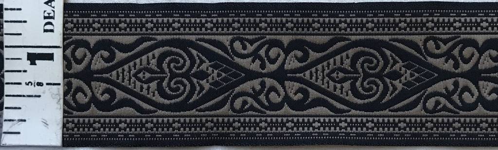 Spiral Snakes Trim, Tan/Black - Cloak & Dagger Creations